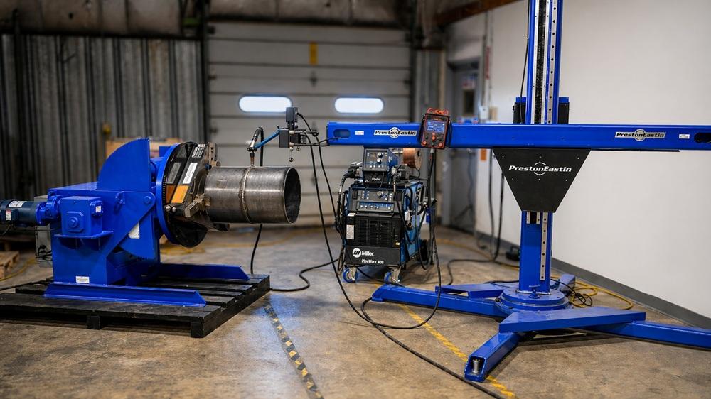 Pipe welding system comprises positioning, manipulation, oscillation ...