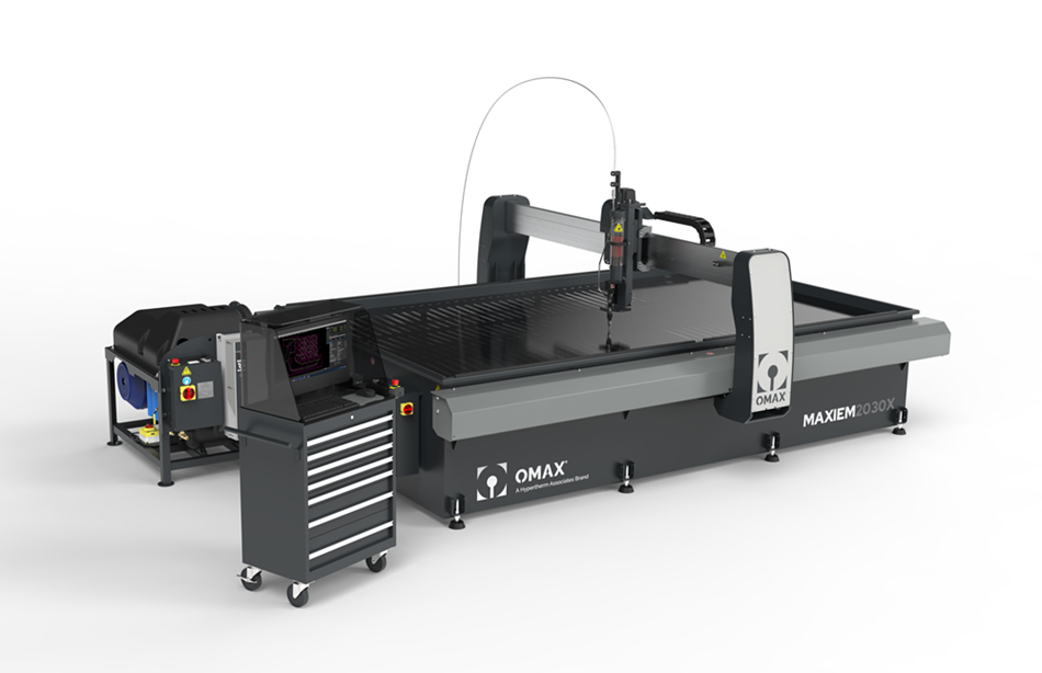 Waterjet cutting system includes mobile app for remote live monitoring